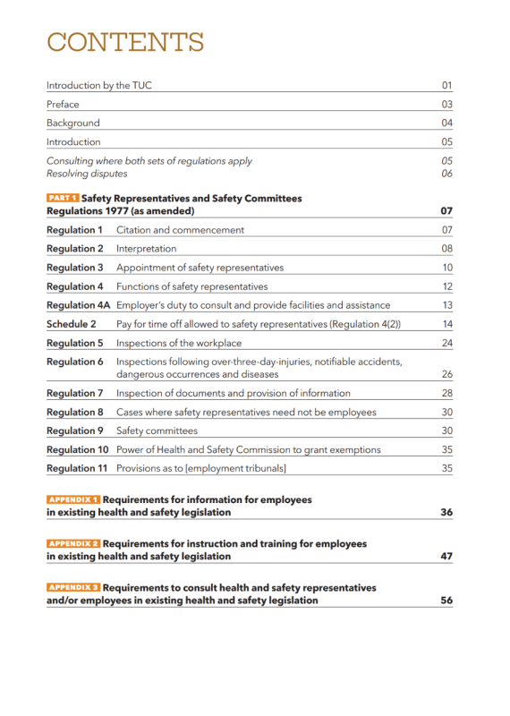 Safety representatives and safety committees (Brown Book) | TUC